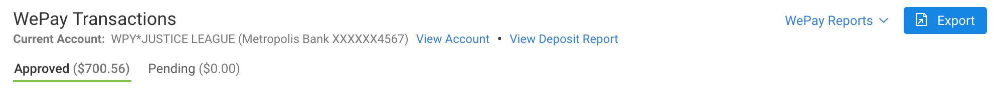 WePay Transaction Report (or Campaign Donations in Crowdfunding)