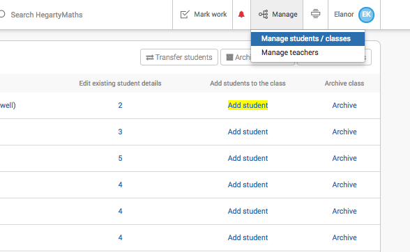 How do I add a student to a class?