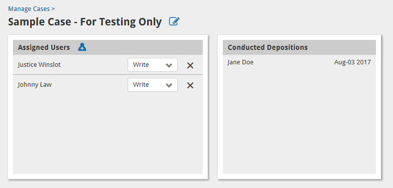 Manage user access to cases