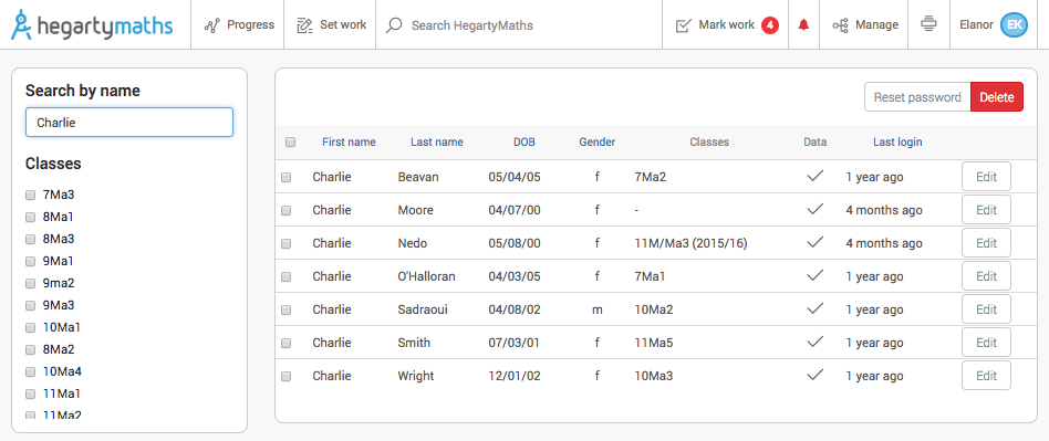 How can I find my students' login details?