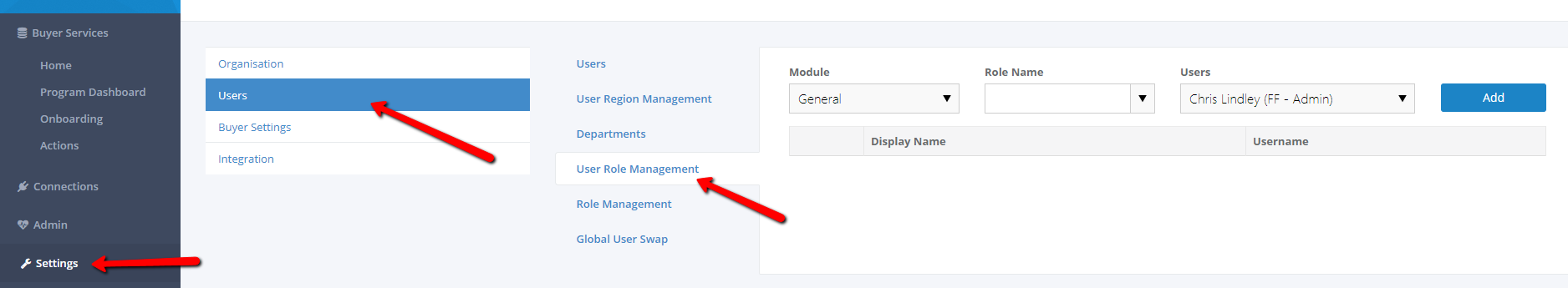 Assigning roles to users