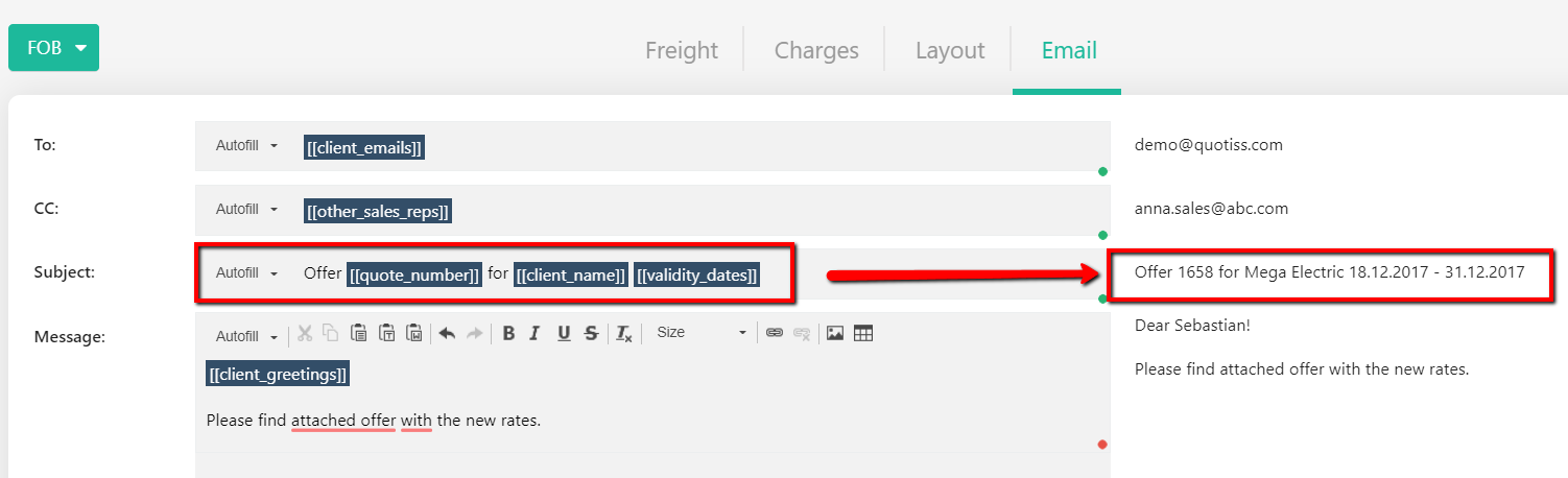 How to edit quote email settings?