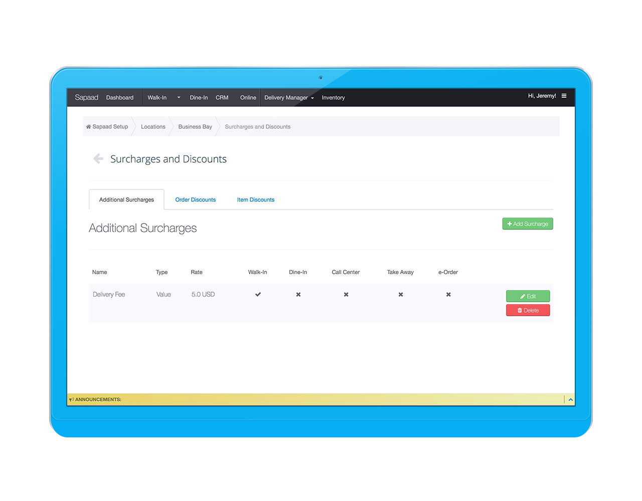How to add a Surcharge?