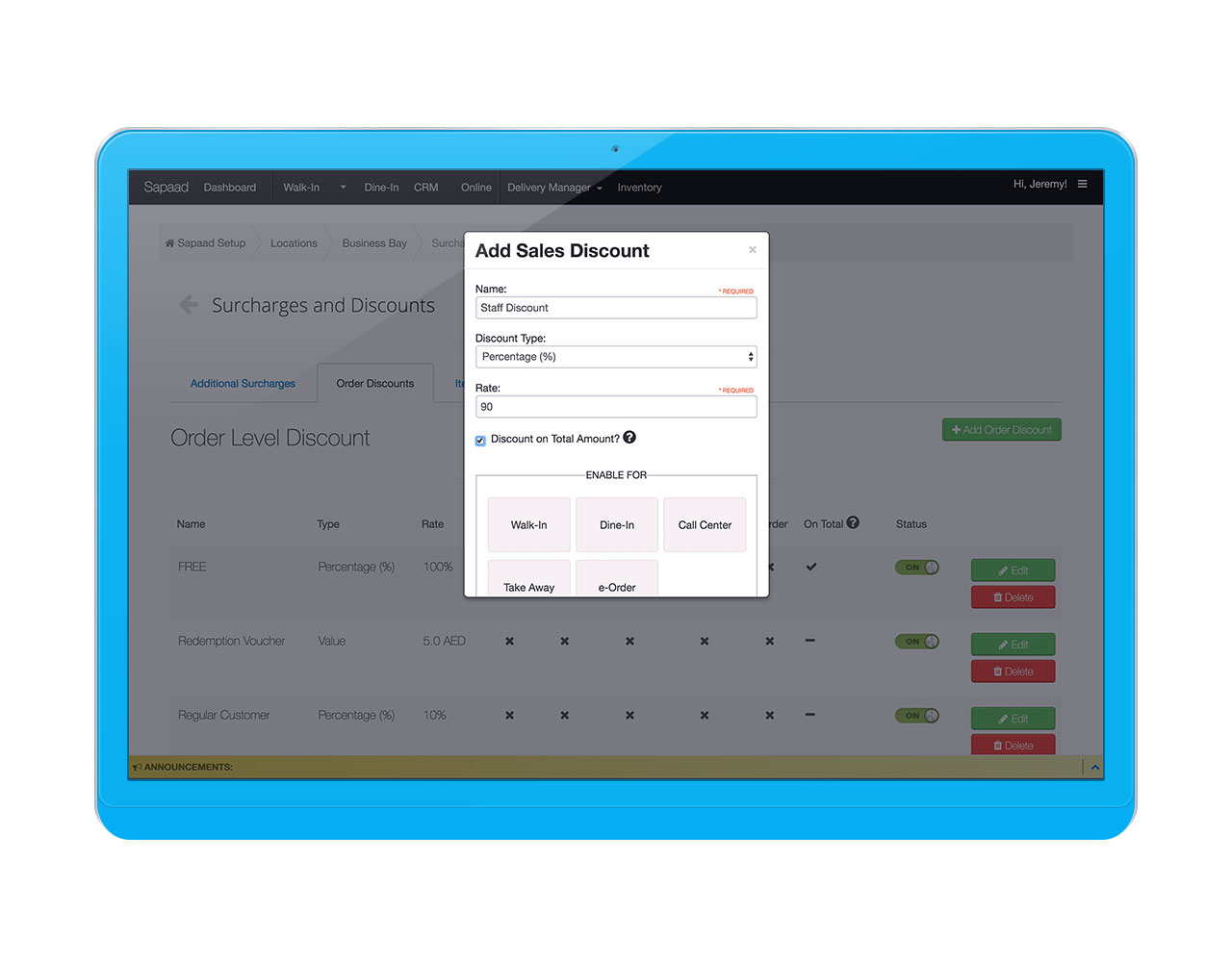 How to add an Order Discount?