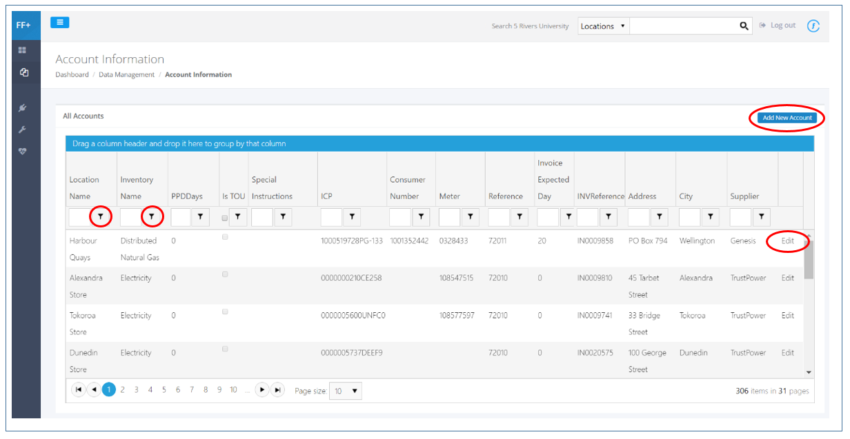 Manage Utility Account Information