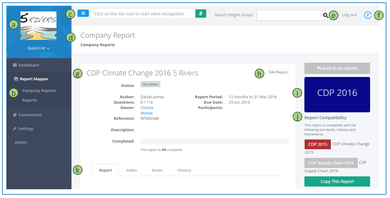 Navigating the Report Screen