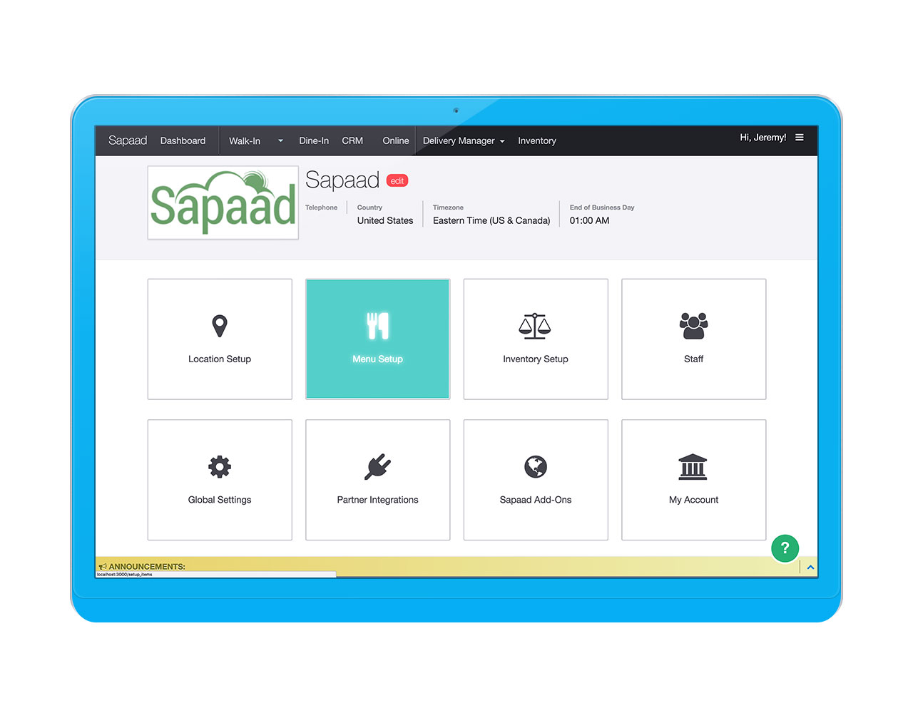 How to upload my menu in Sapaad? - Sapaad