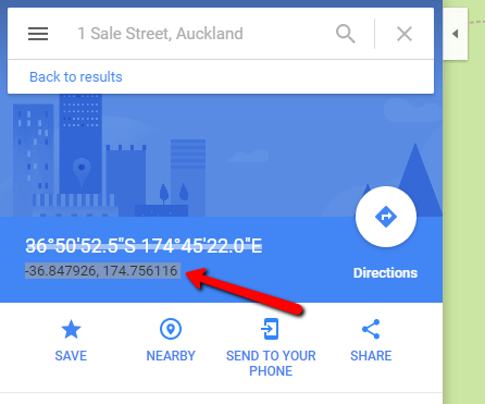 Setting precise location coordinates