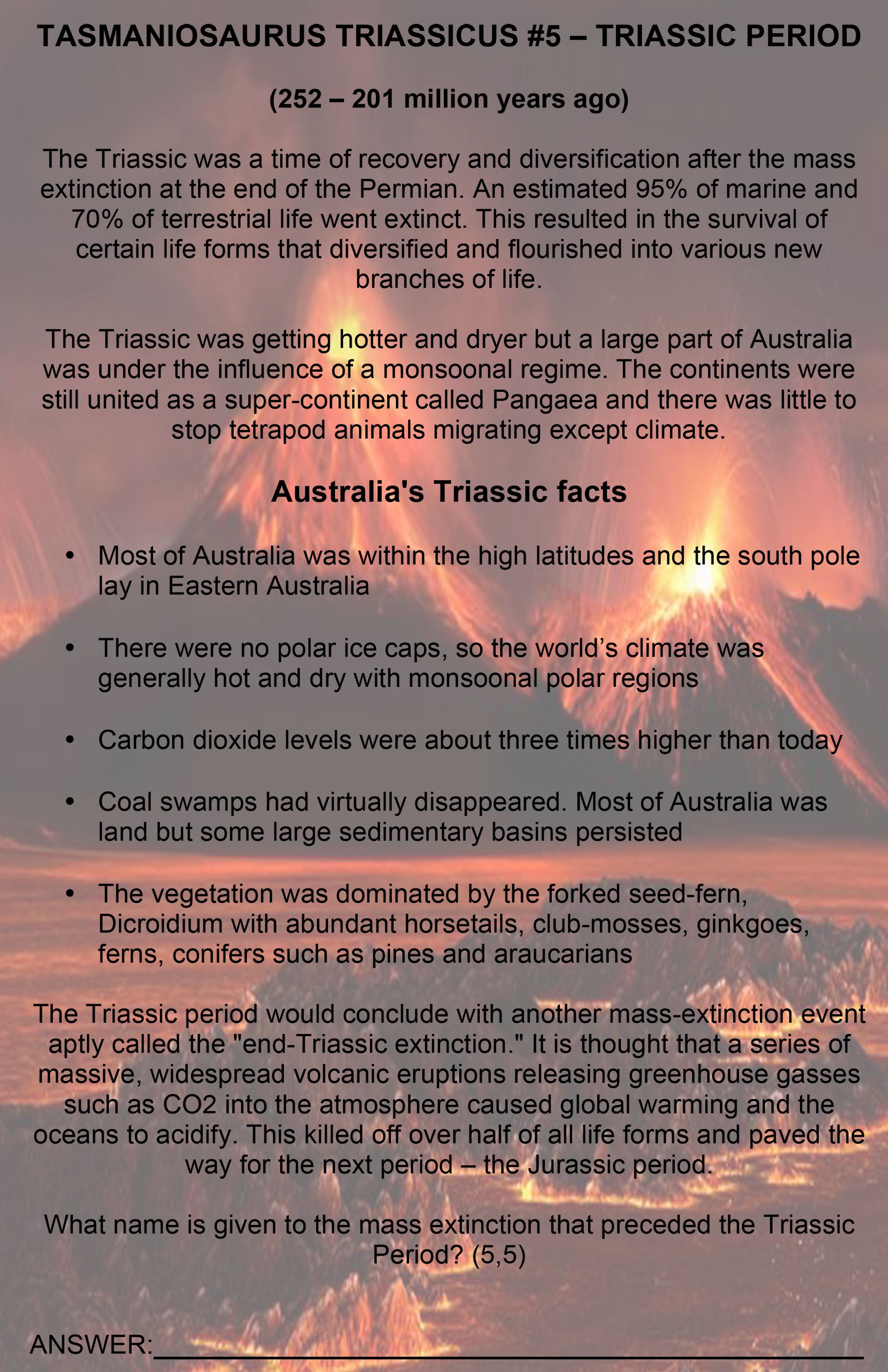 GCABQTN Tasmaniosaurus Triassicus (Unknown Cache) in Tasmania ...