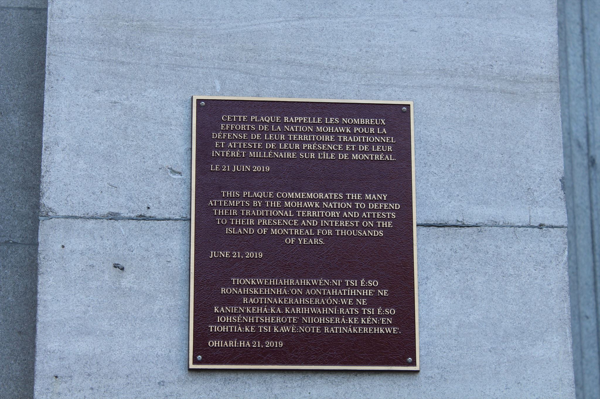 The Mohawk Nation - Montréal, Québec - Citizen Memorials on Waymarking.com