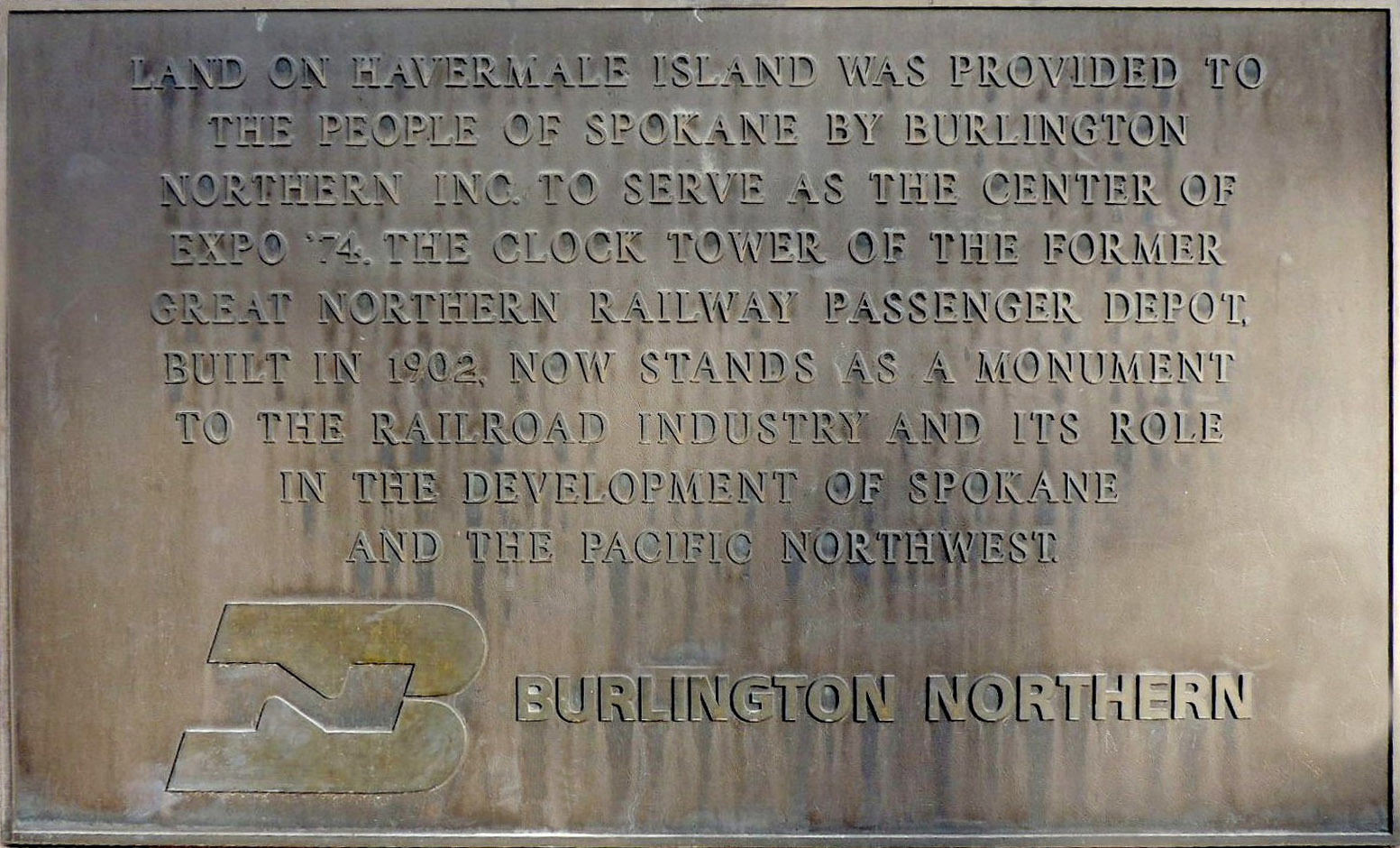 Burlington Northern Clock Tower - Spokane, WA - Signs of History on ...