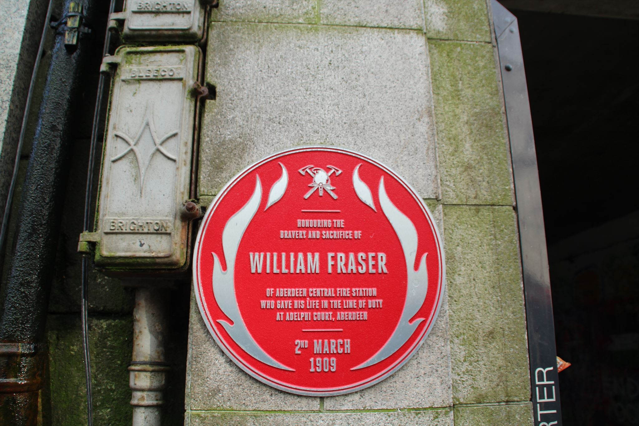 Red Plaque William Fraser - Aberdeen, Scotland, UK - Firefighter ...