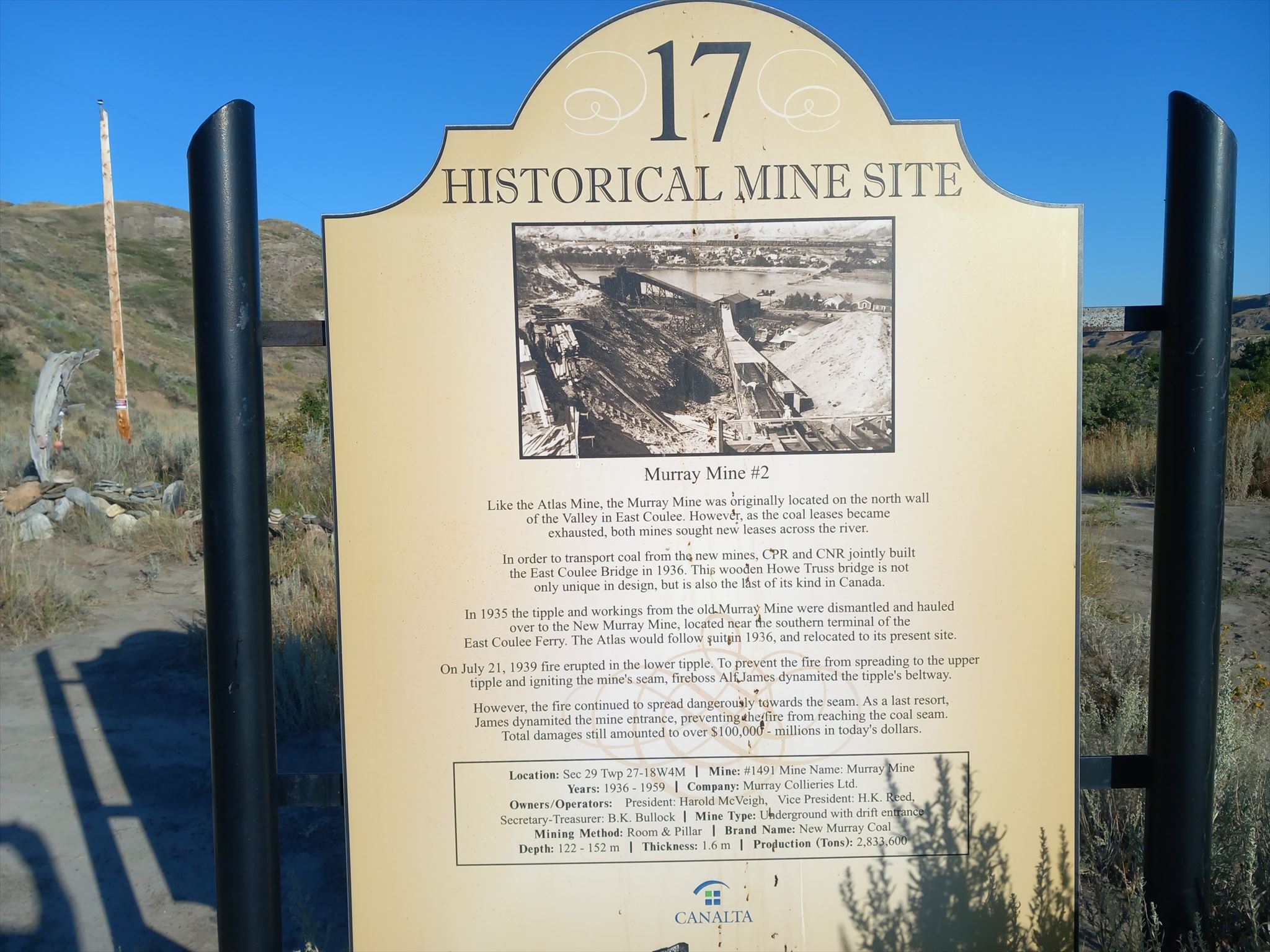 Murray Mine #2 - East Coulee, Alberta - Alberta Heritage Markers on ...