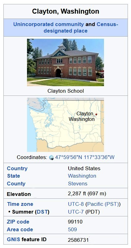 Clayton, Washington USA - Wikipedia Entries on Waymarking.com