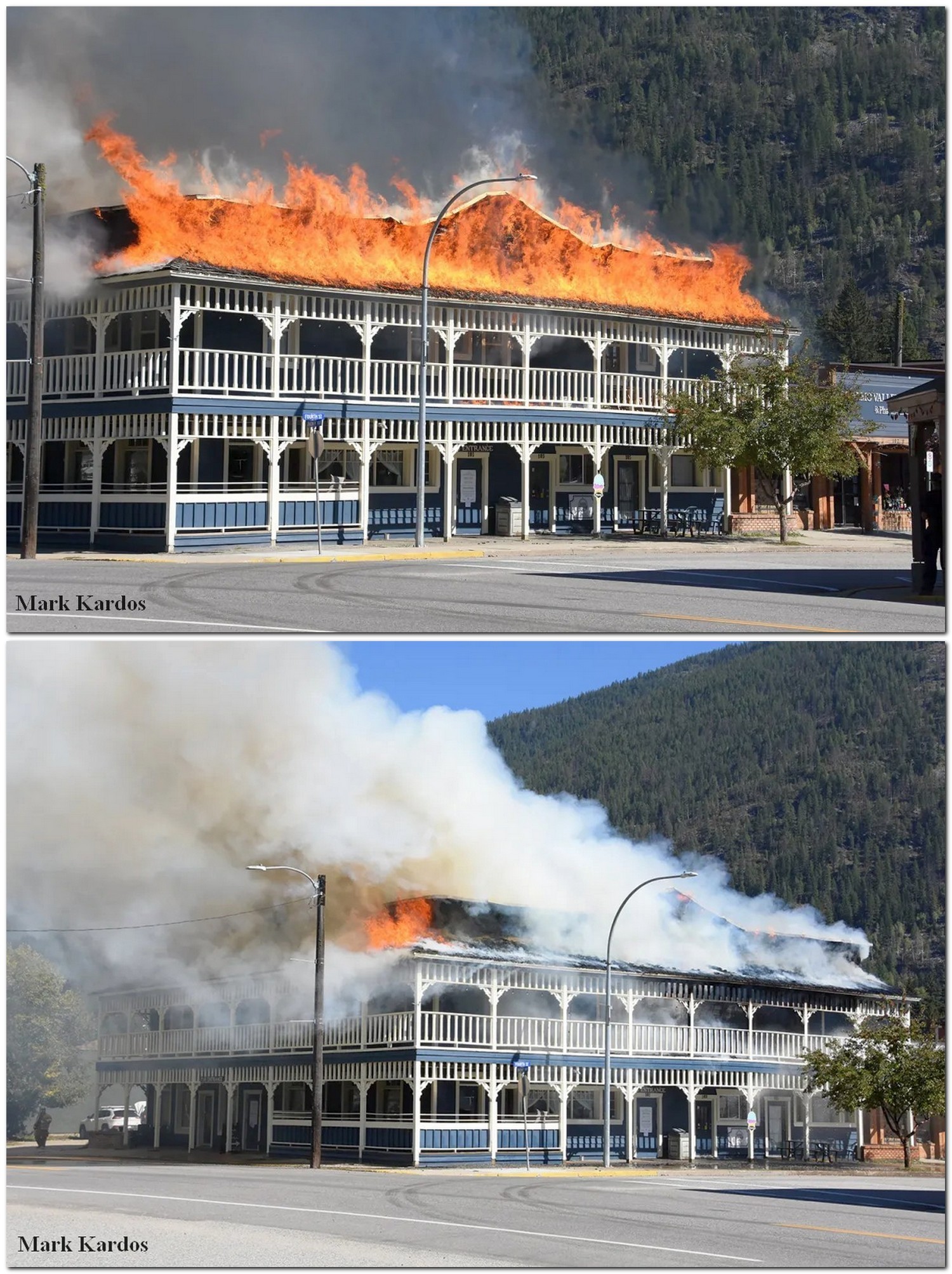 Fire destroys roof of old hotel in B.C.’s Interior - Salmo, British ...