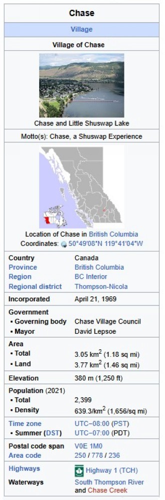 Chase, British Columbia Canada - Wikipedia Entries on Waymarking.com