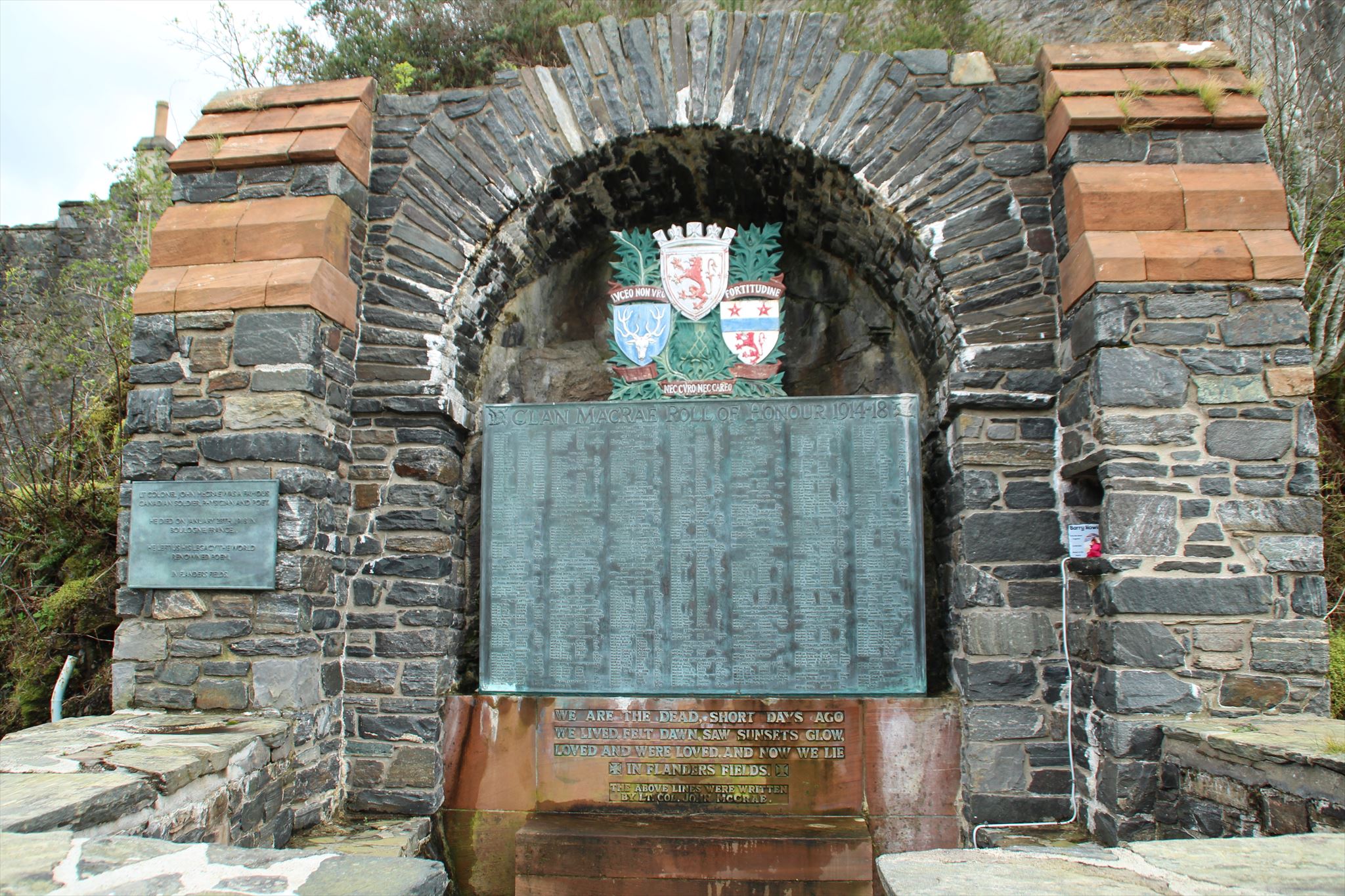 Clan Macrae WW1 Memorial at Eilean Donan Castle - Dornie, Scotland, UK ...