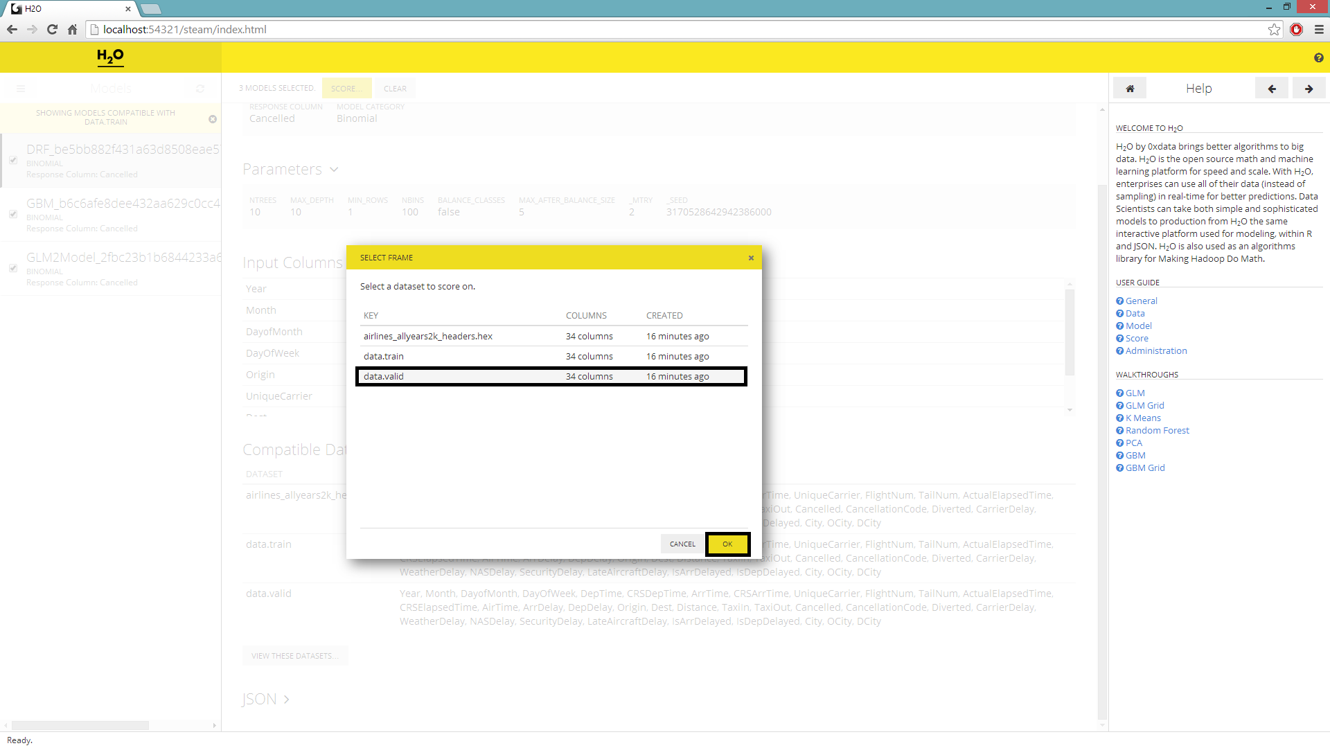 Multimodel Scoring Tutorial — H2O Documentation 2.9.0.1597 documentation