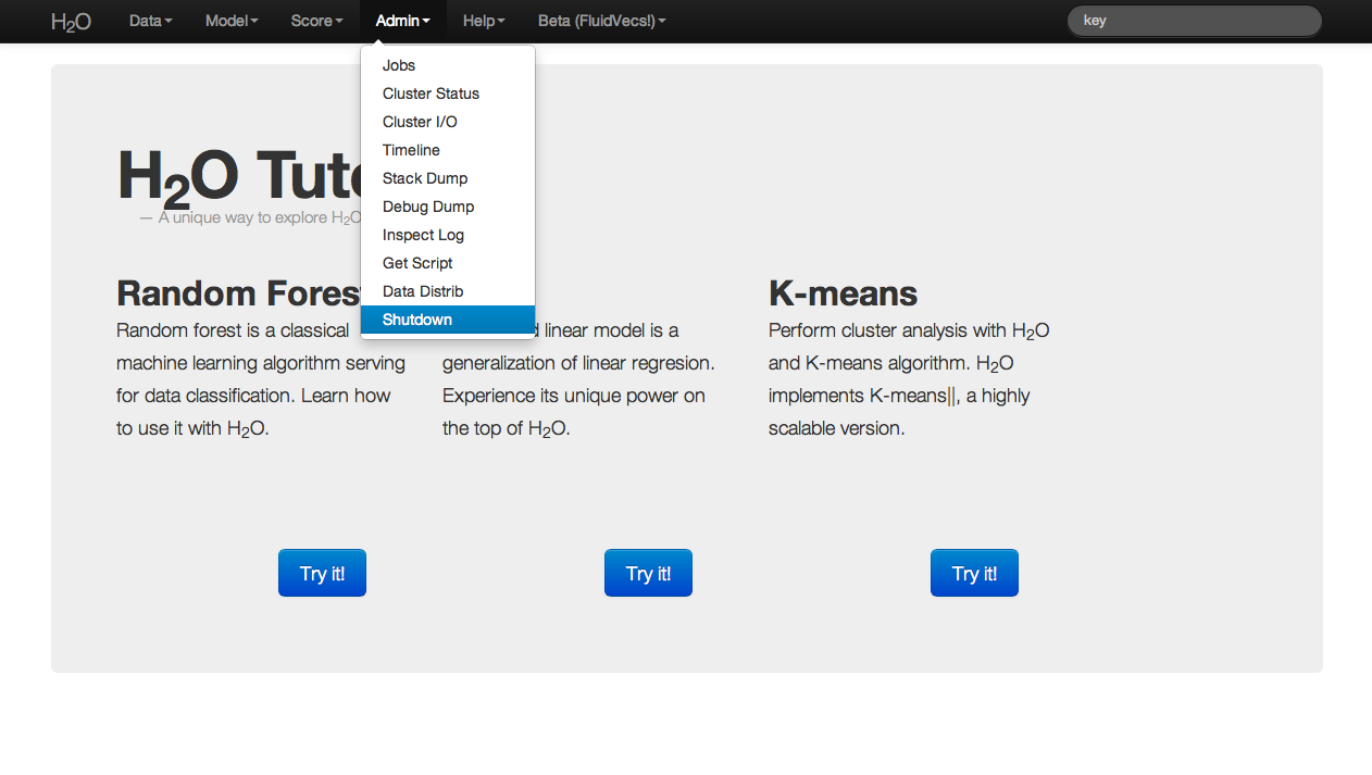 Admin Shutdown — H2O Documentation 2.9.0.1757 documentation