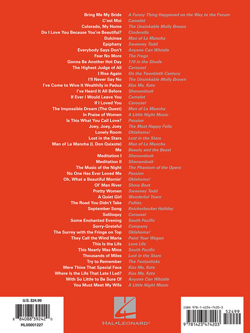 Musical Theatre for Classical Singers Baritone/Bass, 47 Songs - Willis ...
