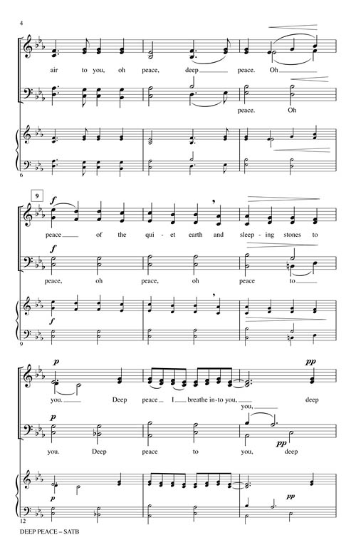 Deep Peace (A Celtic Blessing) Sheet Music by Brian Tate (SKU: 00114539 ...