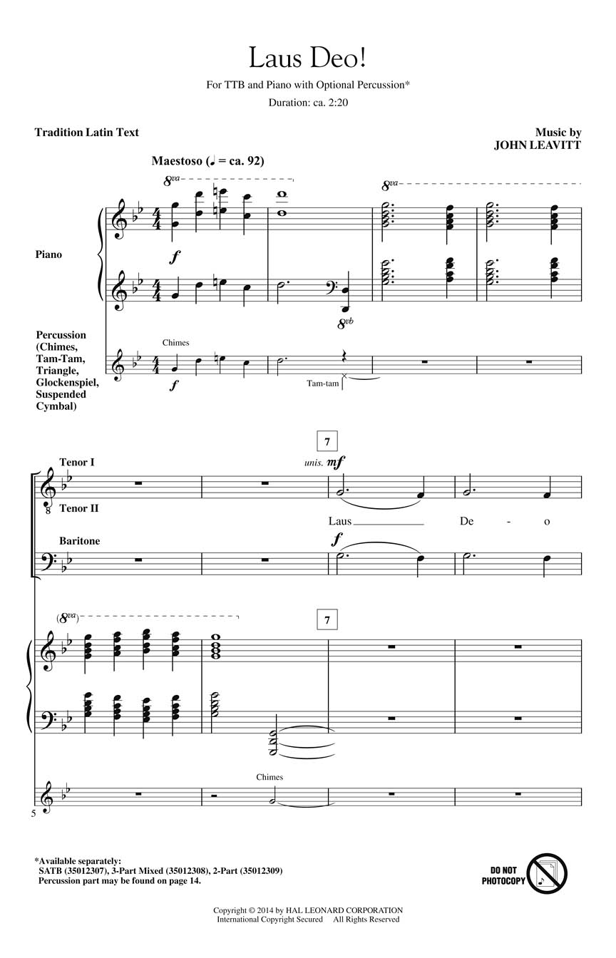 Laus Deo Sheet Music by John Leavitt (SKU: 00124043) - Stanton's Sheet ...