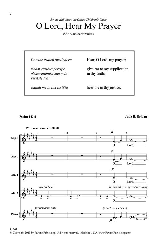 O Lord, Hear My Prayer - Willis Music Store