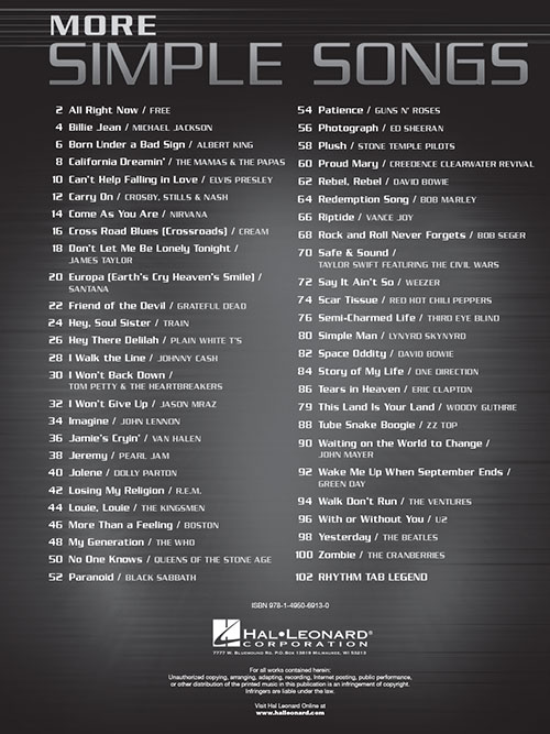 More Simple Songs The Easiest Easy Guitar Songbook Ever - Willis Music ...