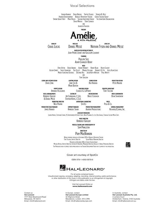 Amelie Sheet Music by Daniel Messe (SKU: 00241528) - Stanton's Sheet Music