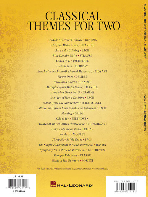 Classical Themes for Two Clarinets – Partituras MX