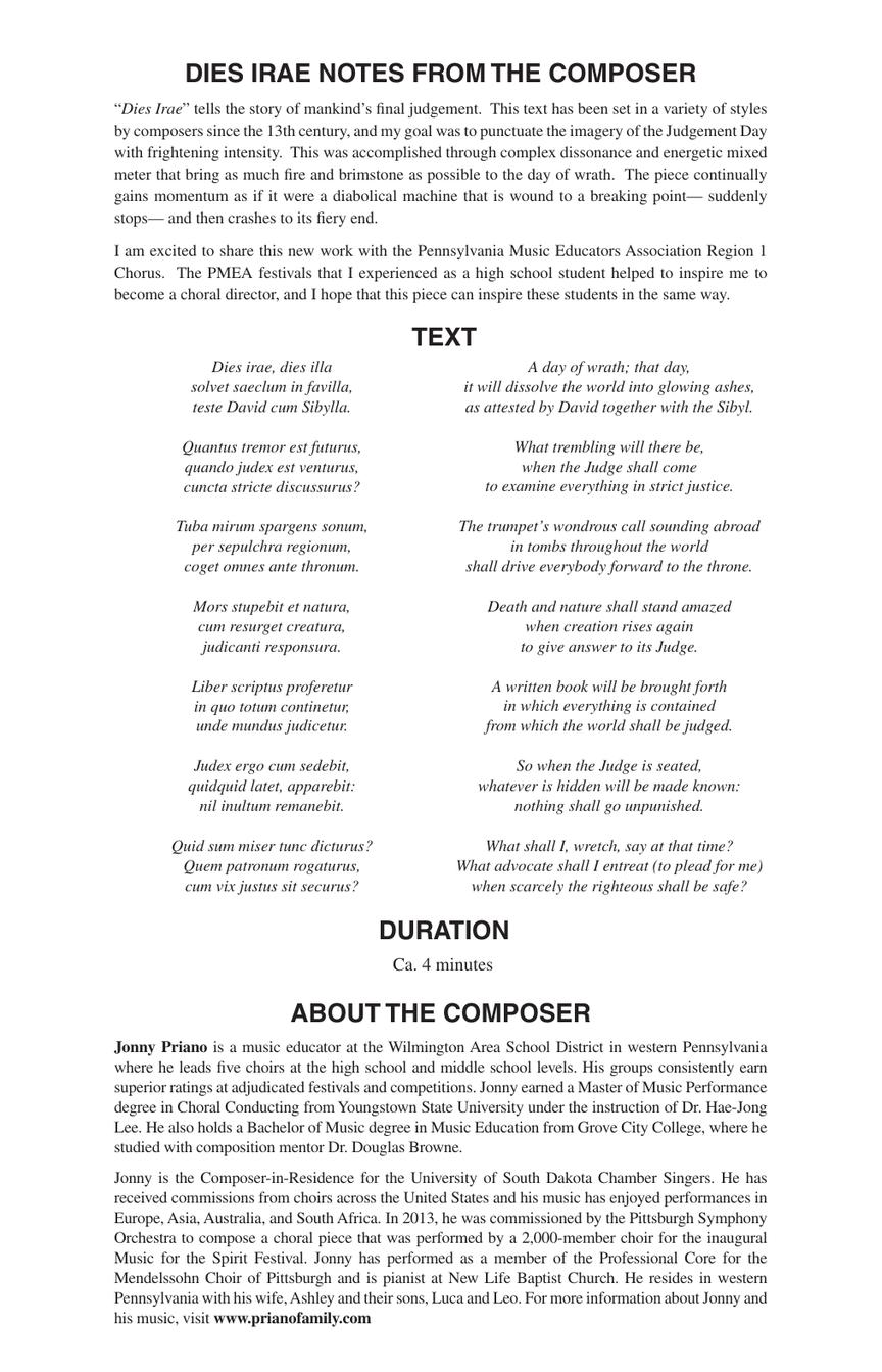 Dies Irae Sheet Music by Jonny Priano (SKU: 00320039) - Stanton's Sheet ...