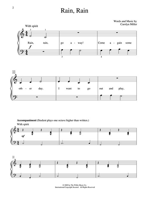 Rain, Rain Early Elementary Level - Willis Music Store
