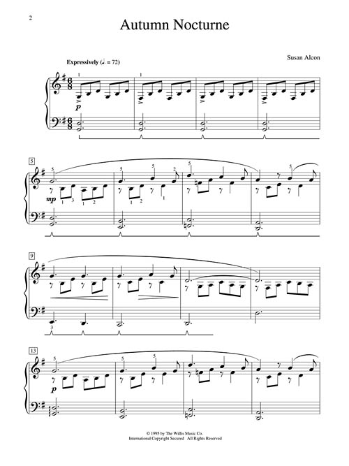 Autumn Nocturne Early Intermediate Level - Willis Music Store
