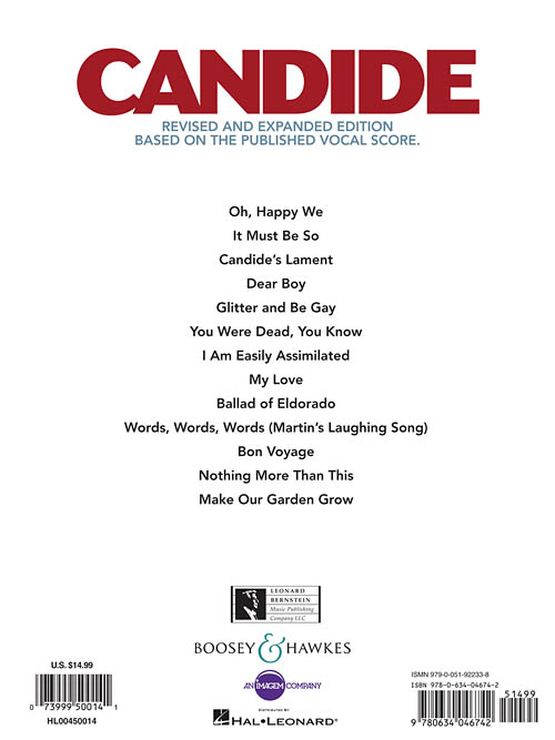 Candide Sheet Music by Leonard Bernstein (SKU: 00450014) - Stanton's ...