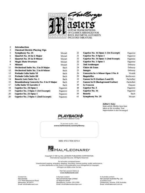 Challenge the Masters – Partituras MX