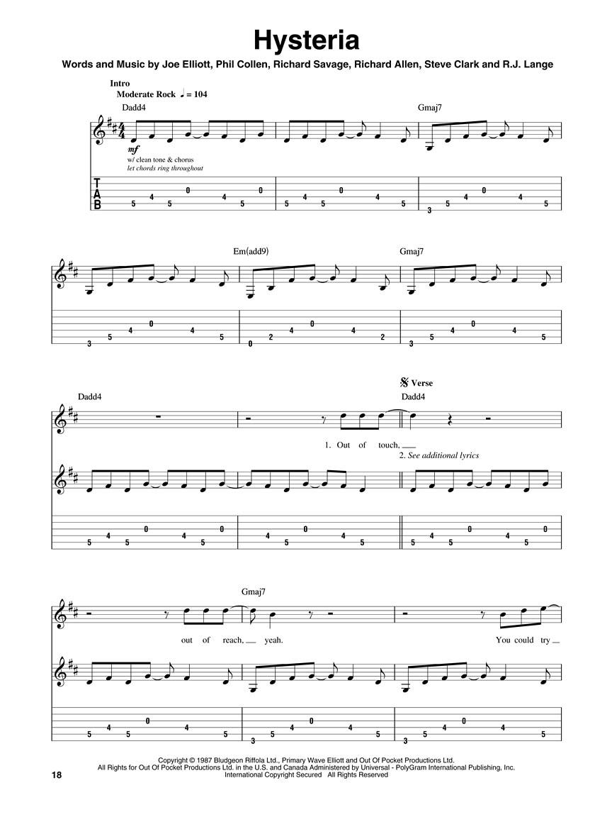 Def Leppard Sheet Music by Def Leppard (SKU: 00702532) - Stanton's ...
