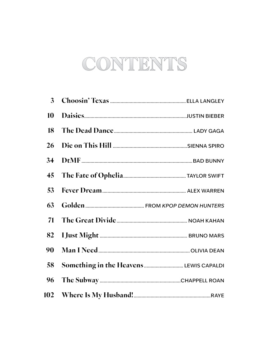 Chart Hits 2025-2026 Sheet Music (SKU: 02086713) - Stanton's Sheet Music