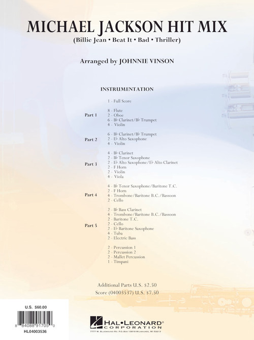 Michael Jackson Hit Mix Sheet Music by Michael Jackson (SKU: 04003536 ...