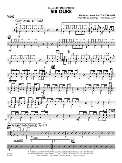 Sir Duke Sheet Music by Stevie Wonder (SKU: 07011893) - Stanton's Sheet ...