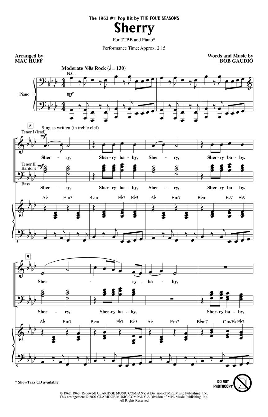Sherry Sheet Music by Mac Huff (SKU: 08202047) - Stanton's Sheet Music