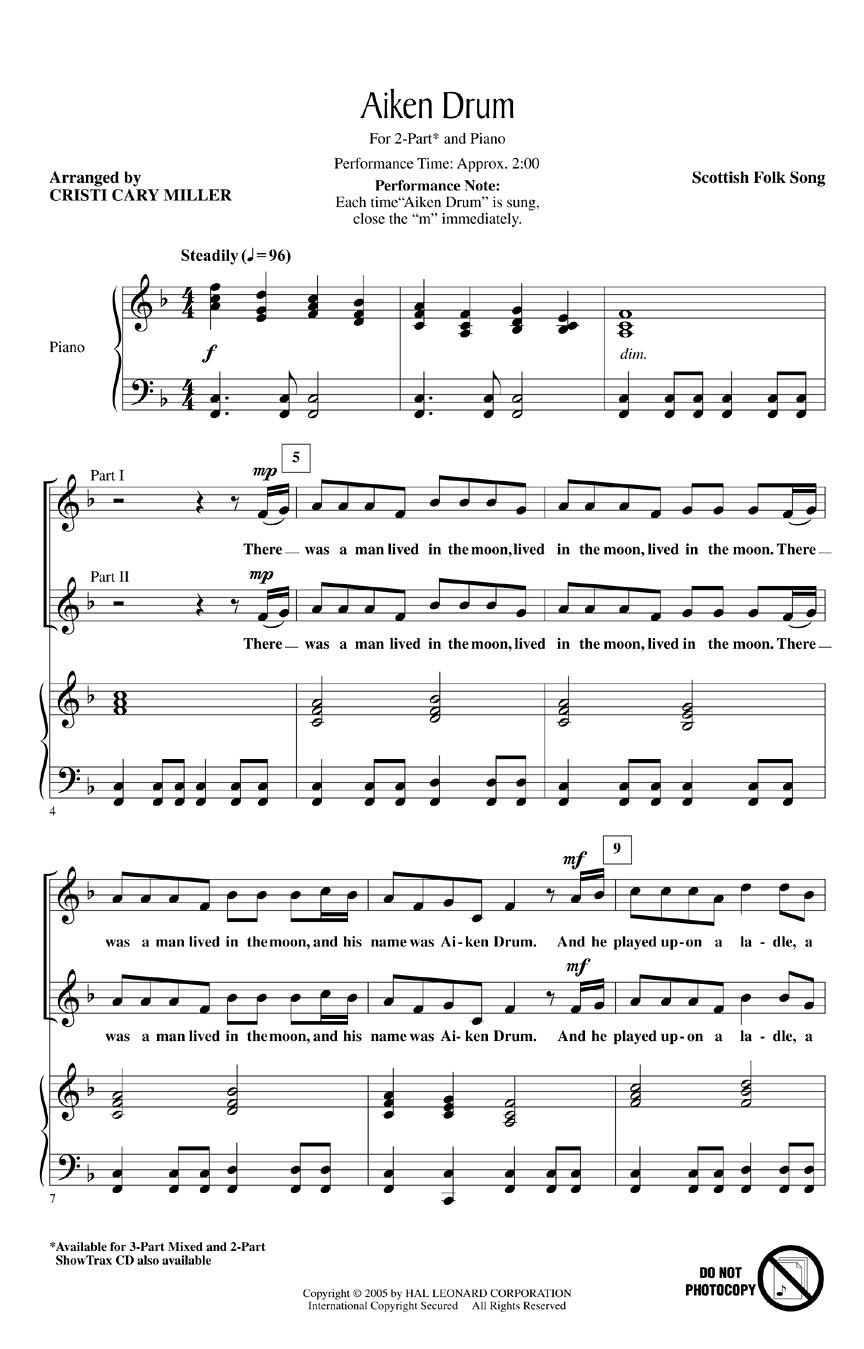 Aiken Drum Sheet Music by Cristi Cary Miller (SKU: 08551809) - Stanton ...