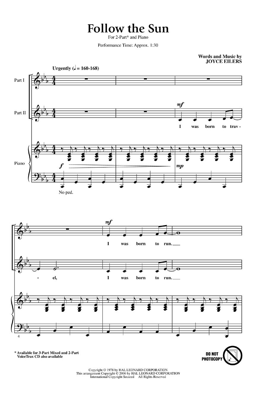Follow The Sun Sheet Music by Joyce Eilers (SKU: 08551918) - Stanton's ...