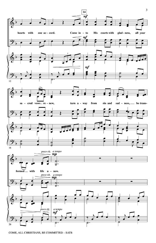 Come All Christians Be Committed Sheet Music by Lloyd Larson (SKU ...