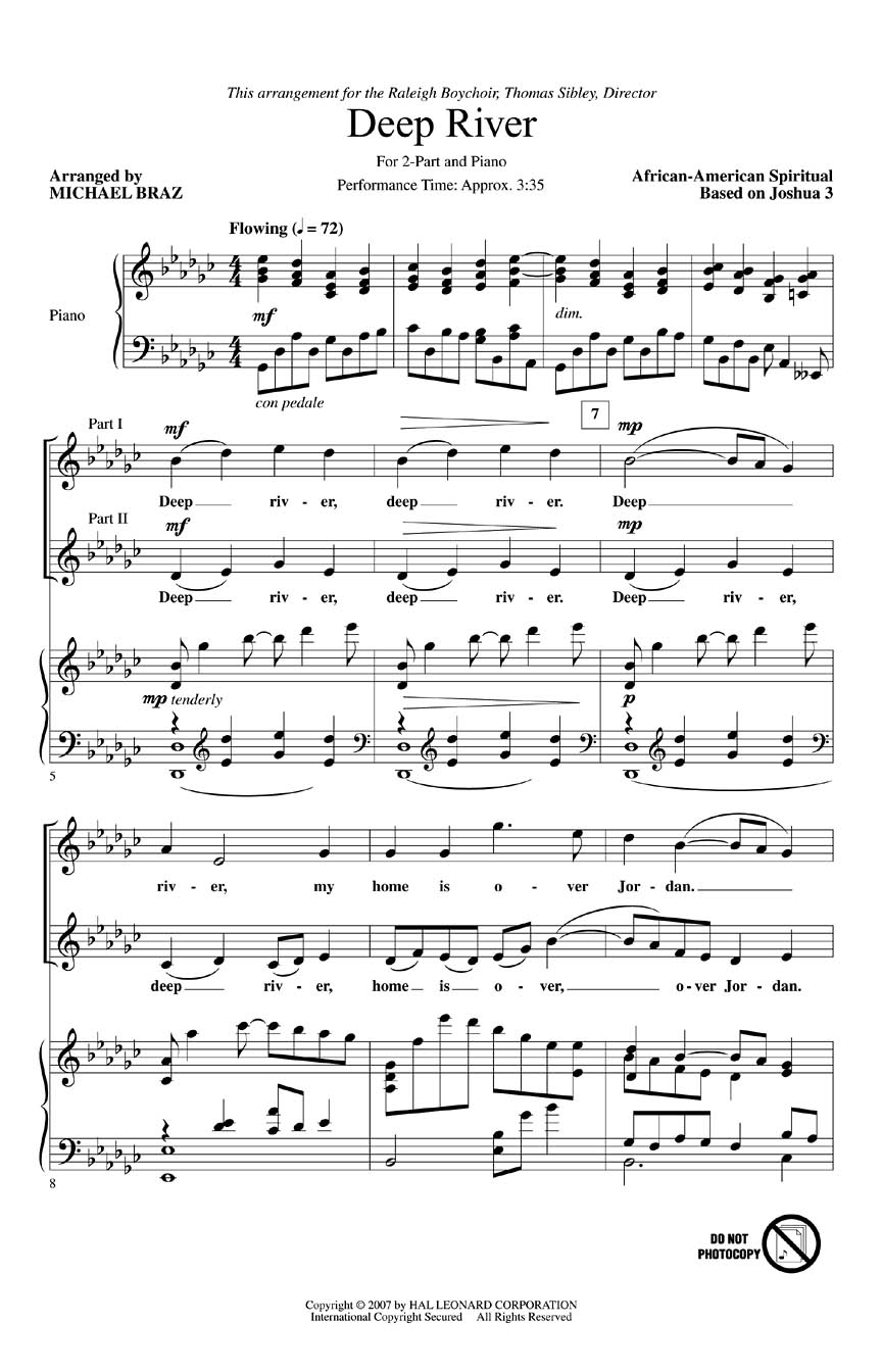 Deep River Sheet Music by Michael Braz (SKU: 08746926) - Stanton's ...
