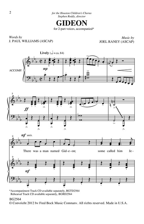 Gideon Sheet Music by Joel Raney (SKU: 08753140) - Stanton's Sheet Music