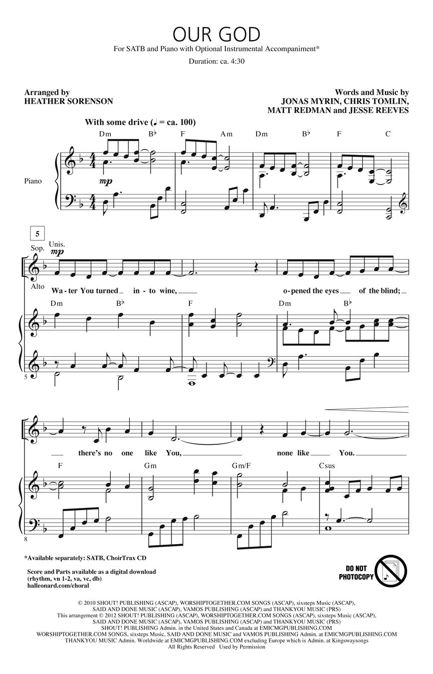 Our God Sheet Music by Heather Sorenson (SKU: 08754109) - Stanton's ...