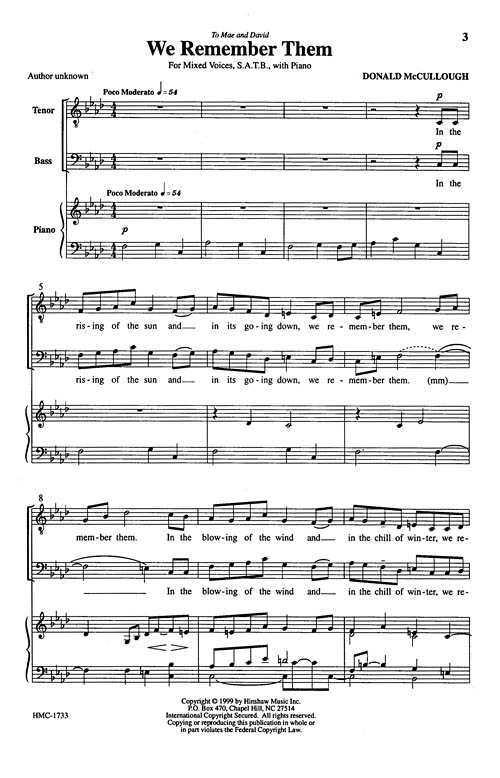 We Remember Them - Willis Music Store