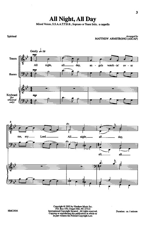 All Night All Day Sheet Music by Matthew Armstrong (SKU: 08764394 ...