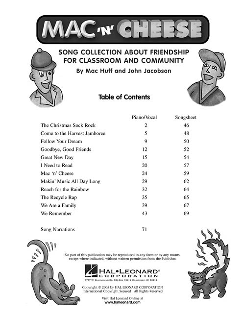 Mac 'n' Cheese Song Collection About Friendship - Willis Music Store