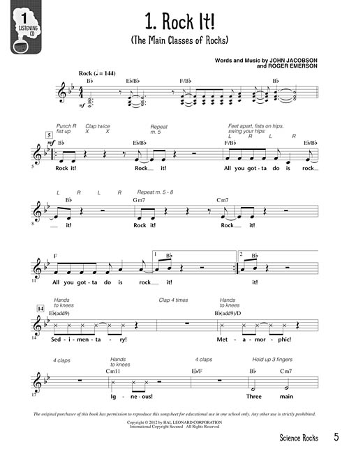 Science Rocks Sheet Music by Jacobson/Emerson (SKU: 09971695) - Stanton ...